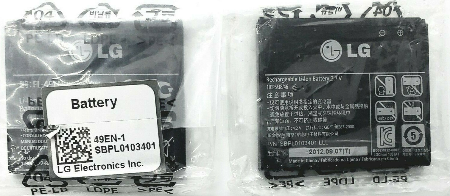 LG FL-49EN Battery Replacement For LG530g 530g Oem Original 1000mAh 3 ...