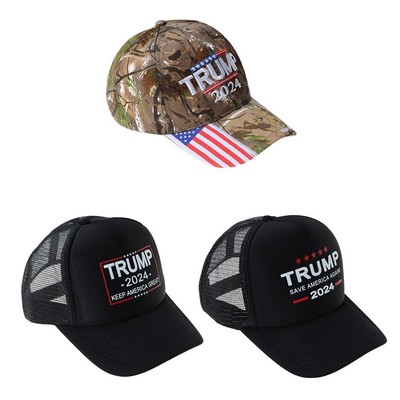 Cotton Camo Baseball Cap US Flag Hats Trump 2024 Caps Trump Supporters ...