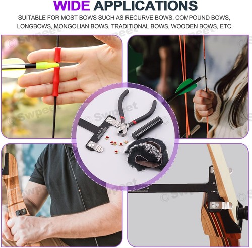 Swpeet 17Pcs Archery Bow String Tools Kit, Nocking Buckle Plier,... | eBay