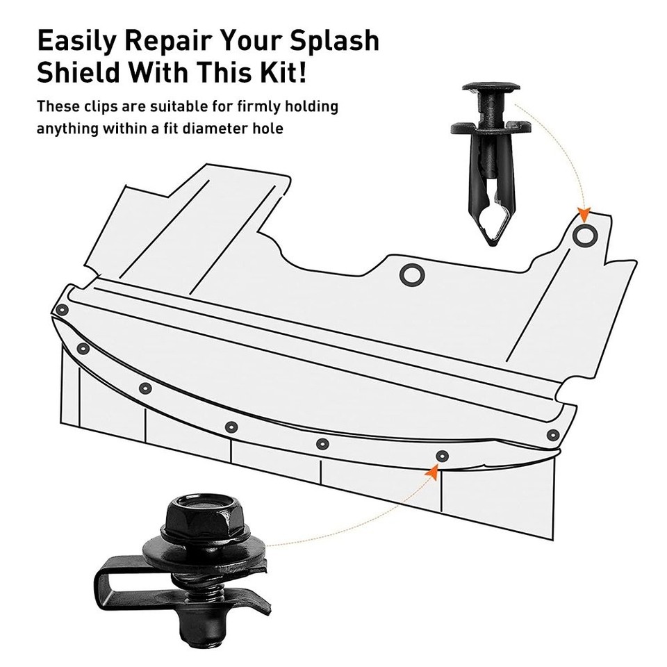 28pcs/set Car Engine Splash Shield Body Bolts Screw Nut Fender Bumper ...