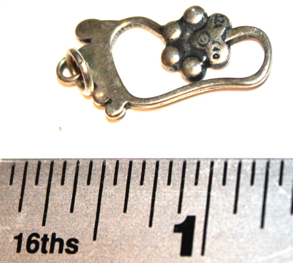 DPJ 925 sterling silver mark human footprint animal paw print pendant ...