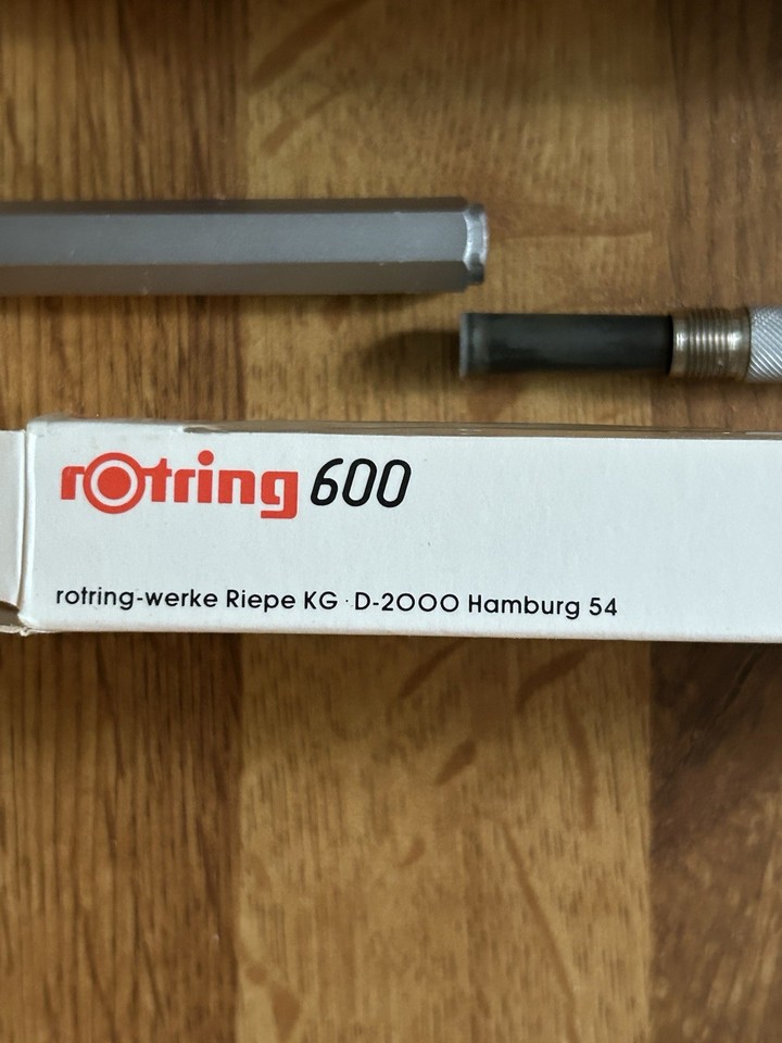 Vintage Rotring 600 Fountain Pen OM Nib 1980s Gnarled Grip Red Trim ...
