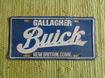 Vintage Gallagher Buick DEALER License Plate New Britain Connecticut CT ...