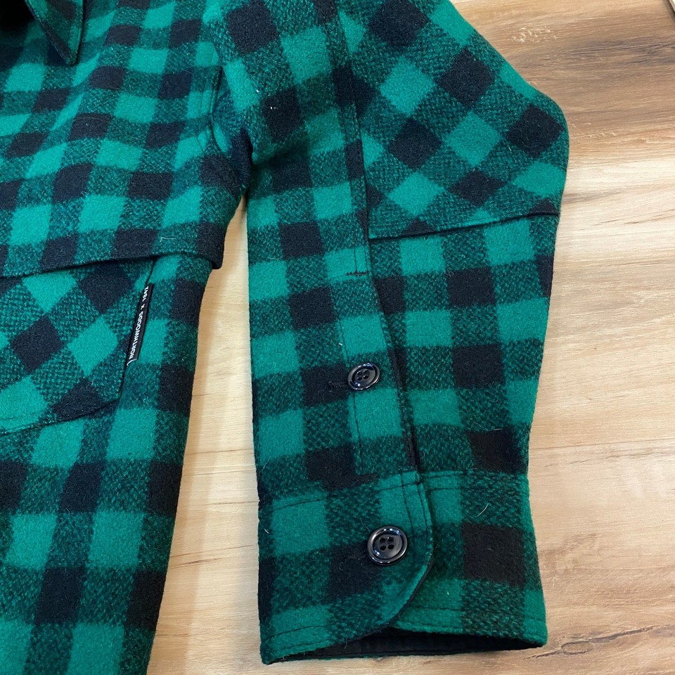 Johnson Woolen Mills Cruiser Jacket Mens Large Green Buffalo Check Zip ...