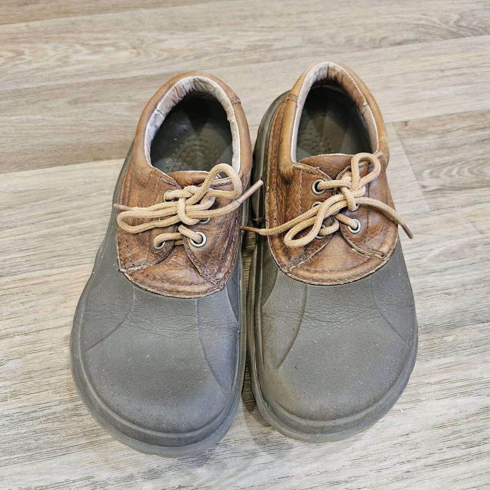 CROCS Axel All Terrain Islander Duck Shoes M6/W8 Brown Leather Rubber ...