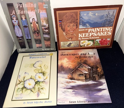 (Group of 4) SUSAN SCHEEWE Artist Painting Books - PB - 1985, 1988 ...