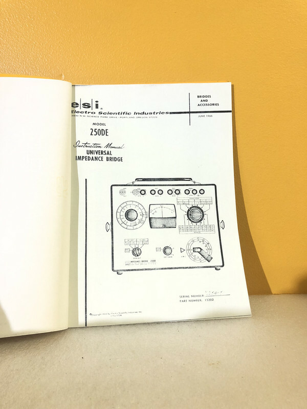 Esi 13202 Model 250DE Universal Impedance Bridge Instruction Manual | eBay
