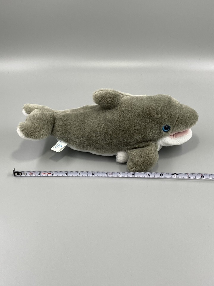 Sea World Dolphin Plush Squeaky Fully Body Puppet 14" Stuffed Animal ...