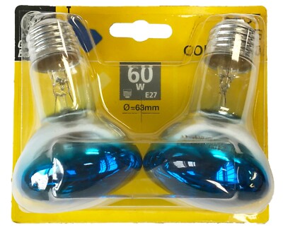 GE R63 60w Blue Bulbs - Twin Pack (17101) - E27 Cap - Coloured Lamps | eBay