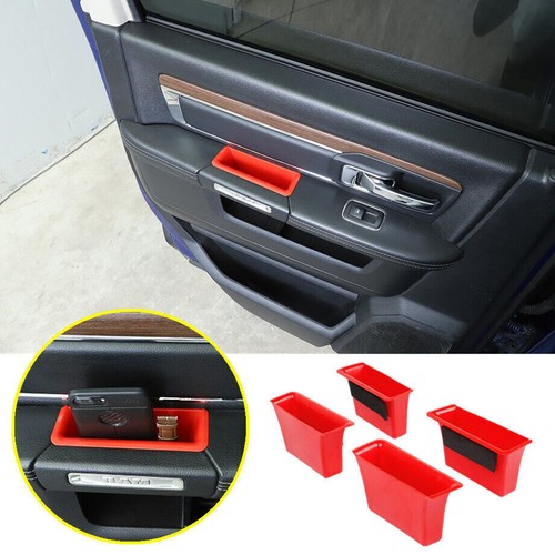 For 10-17 Dodge RAM 1500 Red Side Door Organizer Tray Door Armrest ...