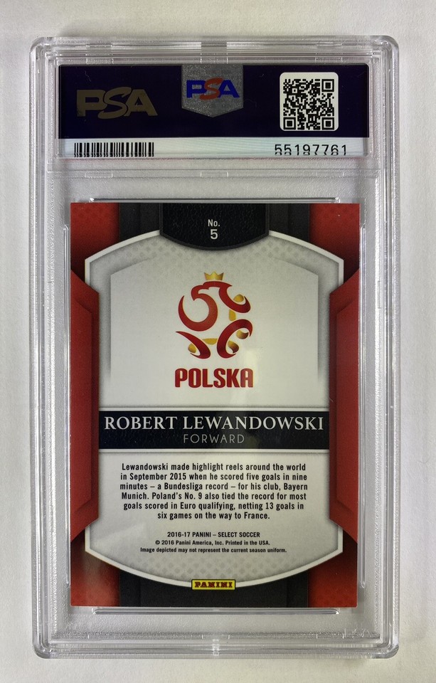 Robert Lewandowski 2016 Select Multi Color Prizm #5 Poland PSA 10 GEM ...
