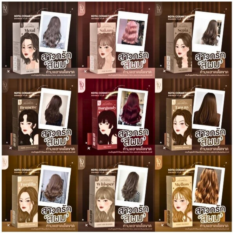 Kota Hair Color Cream Organic Hair Dry 10 Shade Natural Ginseng Extract ...