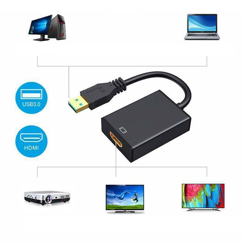 HD 1080P USB 3.0 to HDMI Video Cable Adapter For PC Laptop HDTV LCD ...