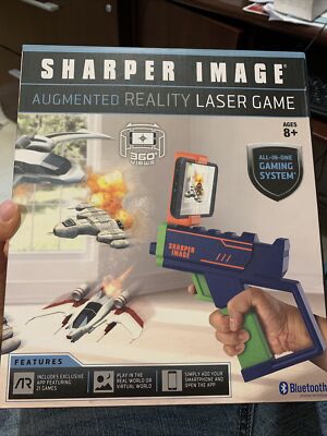 SHARPER IMAGE Augmented Reality Laser Game Bluetooth Connected Gun New ...
