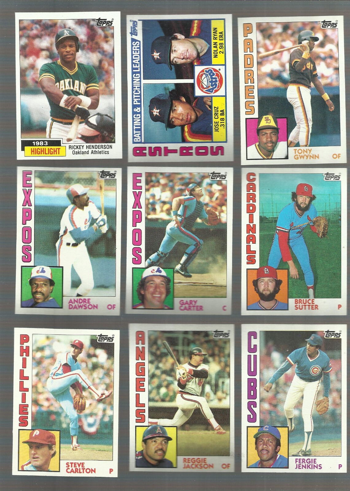 AWESOME lot of 500+ 1984 TOPPS baseball cards with STARS and HALL of ...
