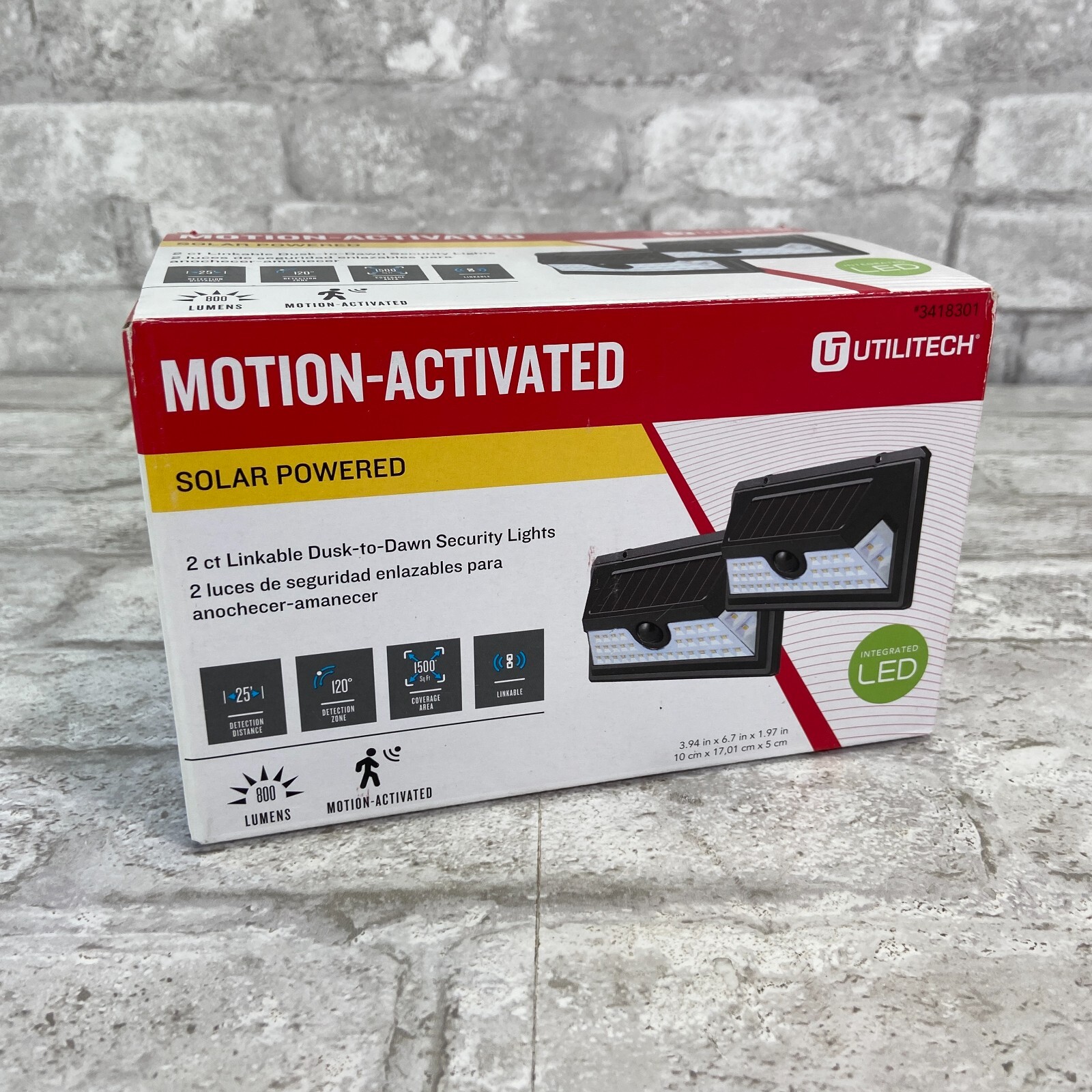 Utilitech 60W Black Solar LED Motion Wall Pack Light 800-Lumen 2-Pack ...