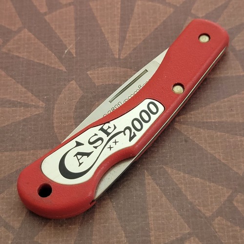 Case XX 059L Lockback New Millenium Knife USA 2000 Red Zytel Handles SS ...