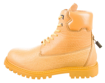$895 BUSCEMI Leather Site Combat Boot w/ Logo Lock (37 EU; 7 US) New w ...