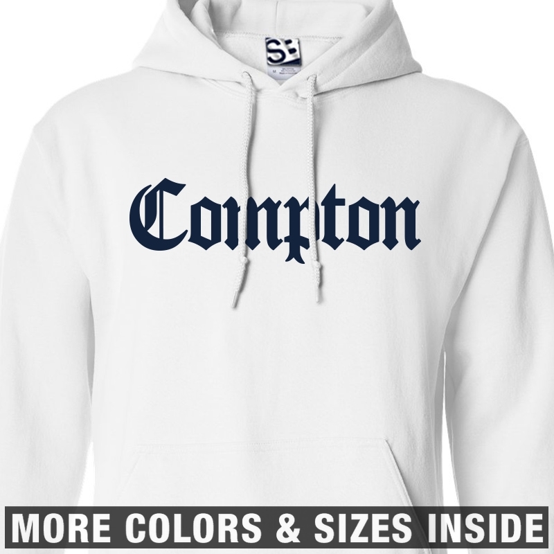 Compton Old English HOODIE Hooded Sweatshirt NWA Straight Outta All ...