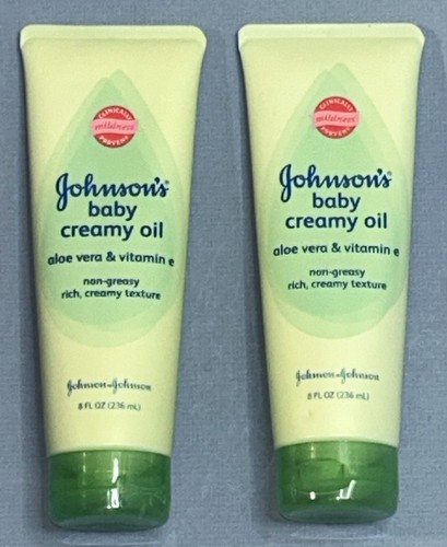 Johnson's Baby Creamy Oil Aloe Vera & Vitamin E 8 Fl.Oz Ea Green Tubes ...