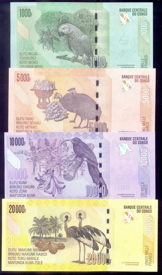 Congo Democratic Republic 1000 - 20000 Francs 2013 P101b - 104b UNC | eBay