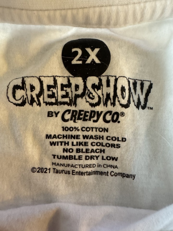 Creepshow Shirt Mens 2XL White Red Pocket Horror Graphic Cockroach Tee ...