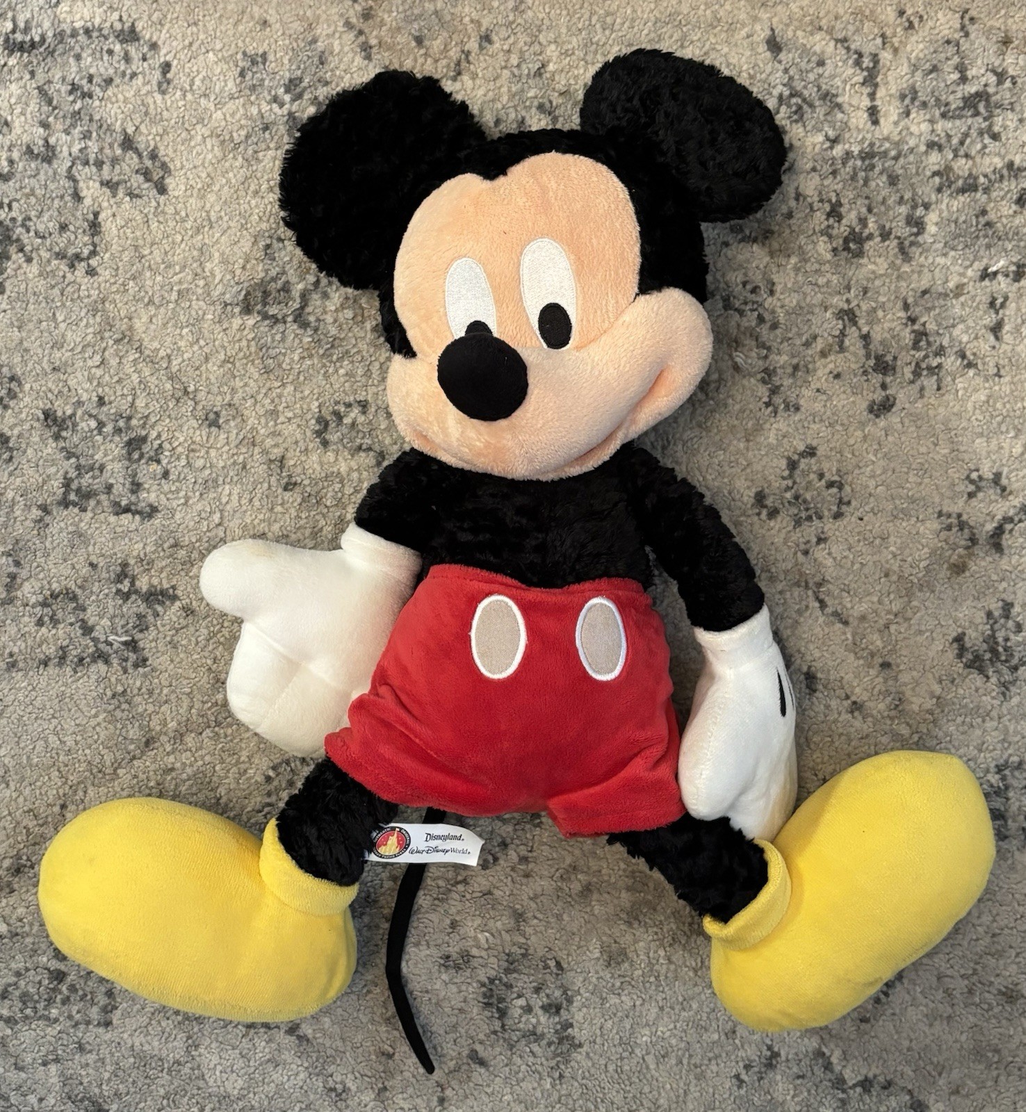 Mickey Mouse Plush Animal 11” Toy fuzzy curly Walt Disney World ...