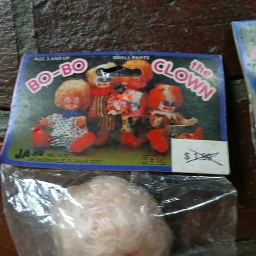 VTG 2 DIFFERENT BO-BO THE CLOWN DOLLS JA-RU #1372 MADE IN HONG KONG ...