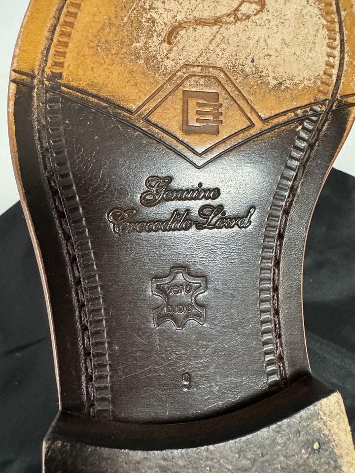 David Eden Shoes Mens Size 9 Genuine Crocodile Lizard Exotic Dress ...