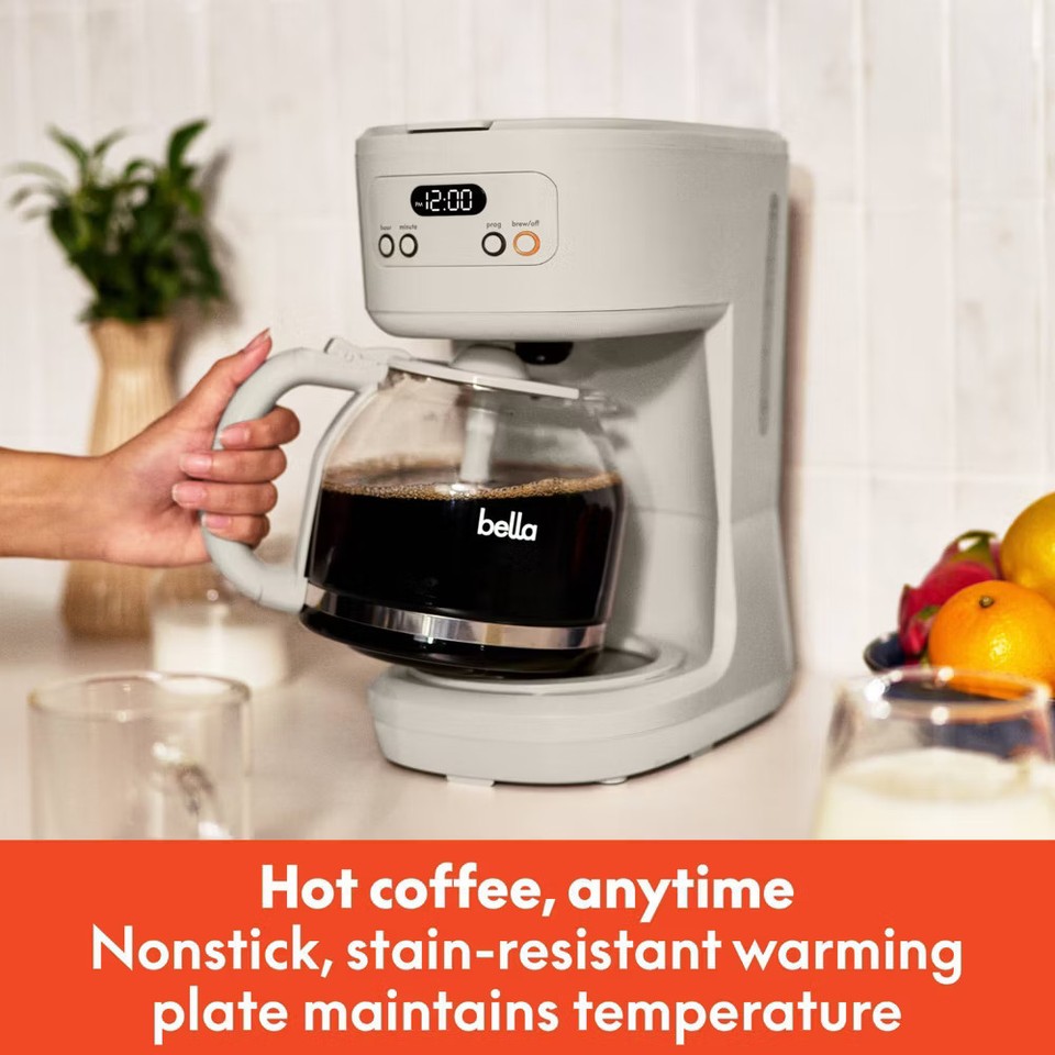 bella 12 Cup Programmable Coffee Maker Oatmilk | eBay