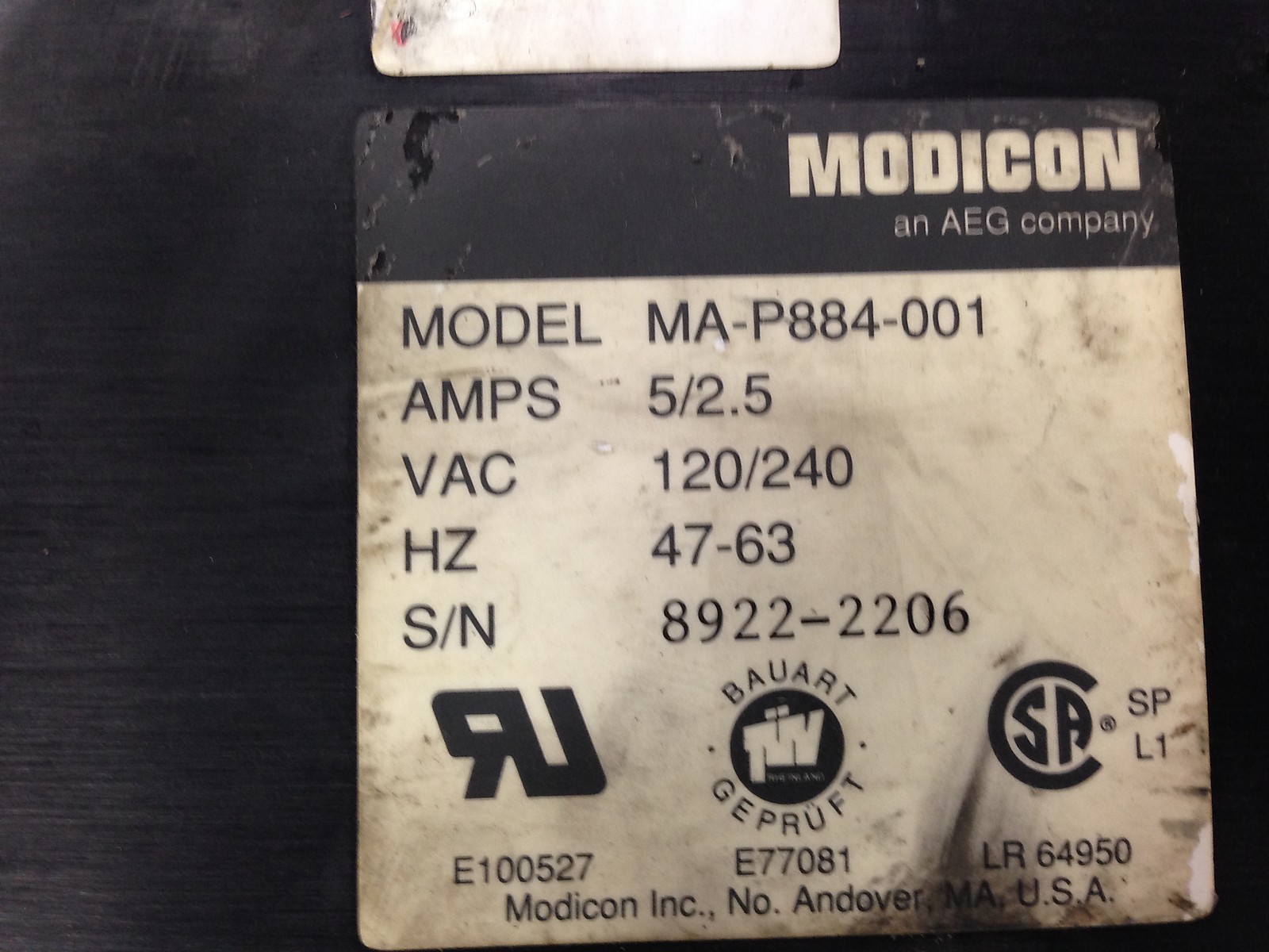 MODICON POWER SUPPLY MA-P884-001 | eBay