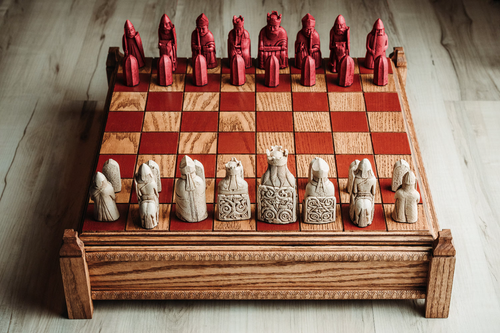 Isle of Lewis Chessmen, Board & Case (FULL SIZE REPRODUCTIONS) | eBay