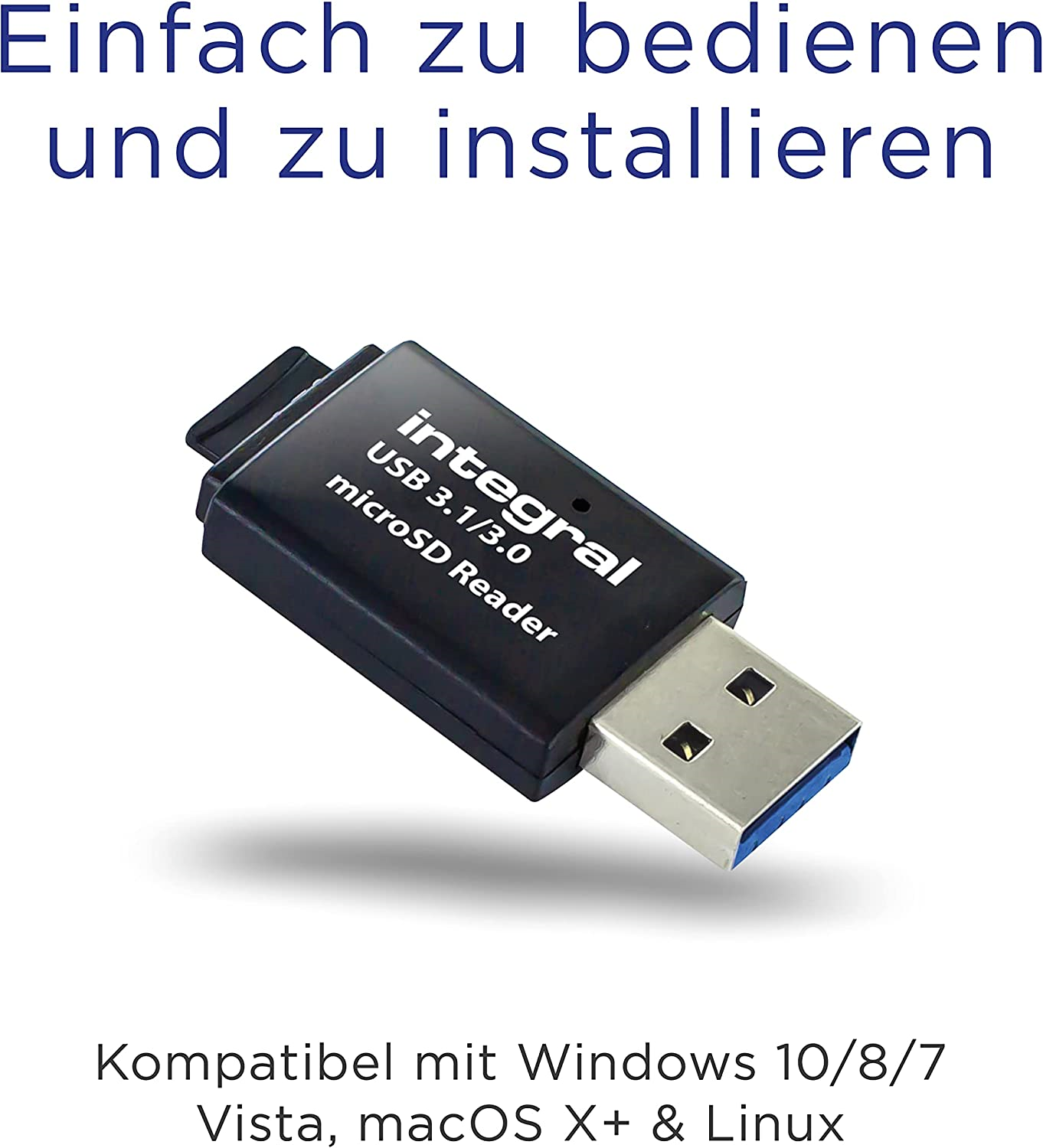 Integral Micro SD Card Reader, USB 3.1 USB 3.0, for micro SD, microSDHC ...