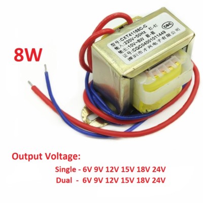 8W Input 220V 50Hz AC Power Transformer Single&Dual Output 6V/9V/12V ...