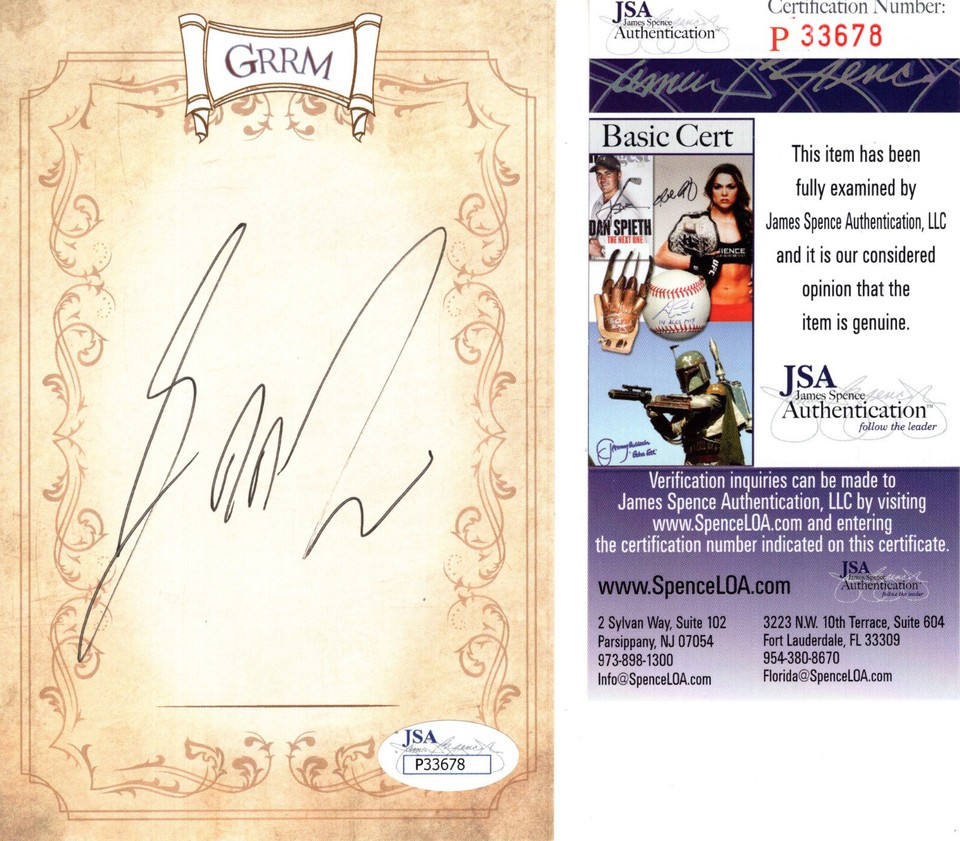 GEORGE RR MARTIN AUTOGRAPHED 4x6 UNUSED BOOKPLATE GAME OF THRONES JSA ...