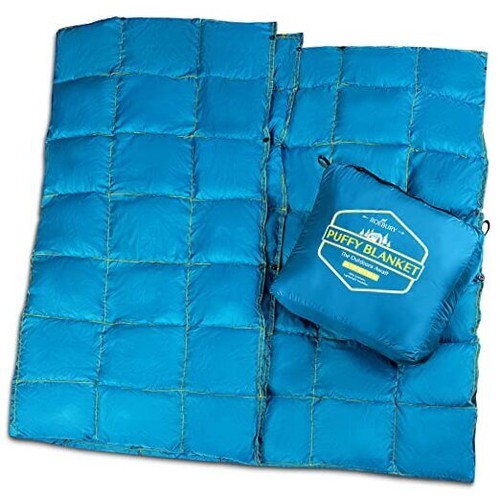 Puffy Camping Blanket Packable Vegan (Down Alternative) Compact Peacock ...