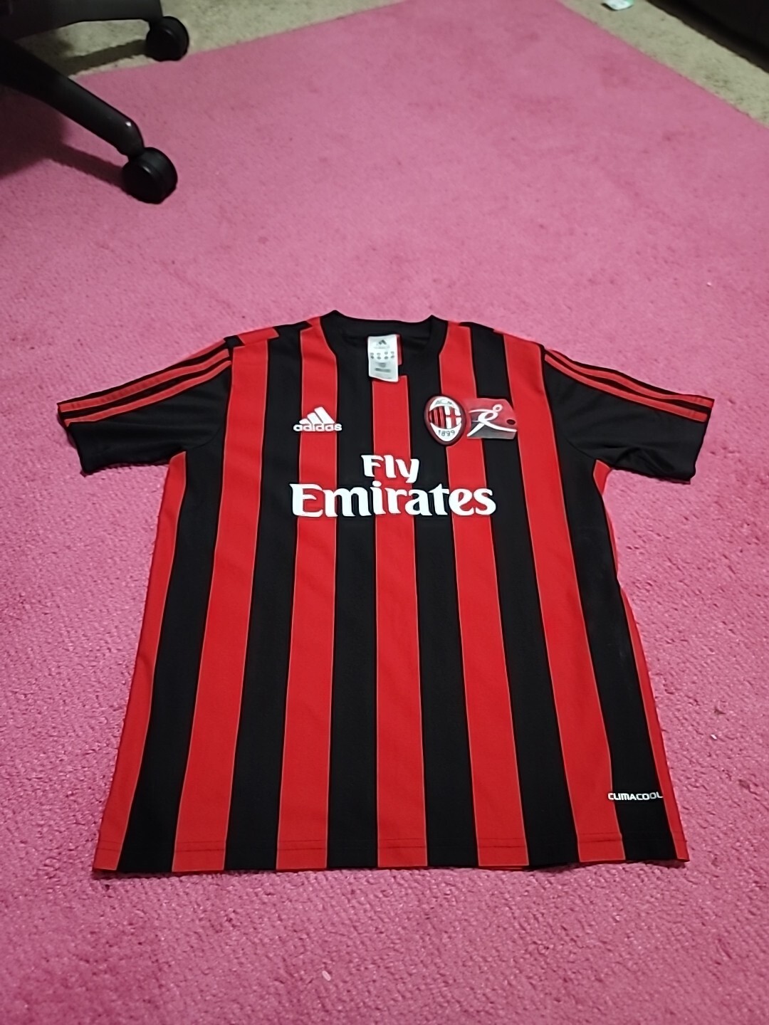 2010 AC Milan Fly Emirates Adidas Men's Soccer SS Jersey - S Read! | eBay