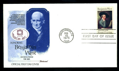 BENJAMIN WEST ARTIST PAINTER FLEETWOOD ART SERIES CACHET FDC 1975 ...