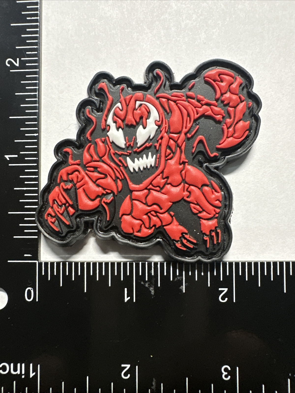 Carnage Spiderman marvel pvc rubber morale ranger eye patch Edc | eBay