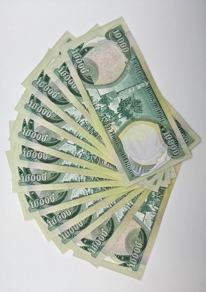 100000 Iraqi Dinar Bulk Bundle (10 x 10,000 IQD Notes) 100K Central ...