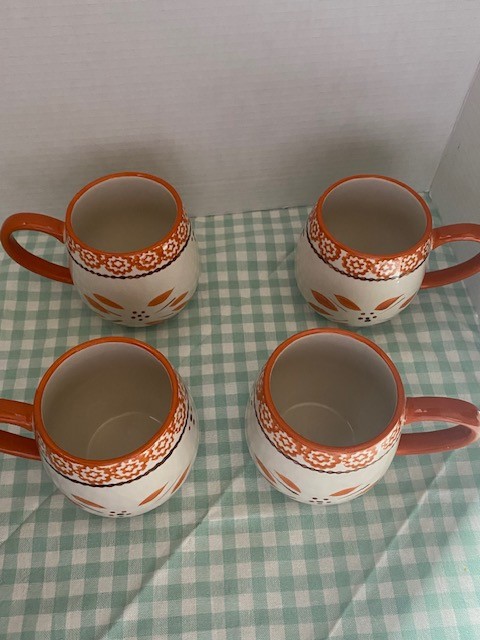 Temptations Old World Orange Cream Lot Set Of 4 Coffee Cups Mugs | eBay