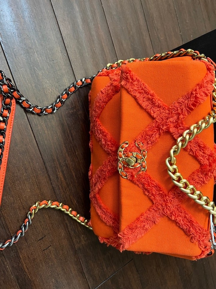 Chanel Hand Bag Orange Purse | eBay