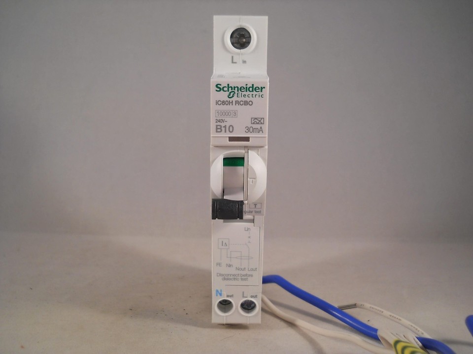 Schneider RCBO 10 Amp 30mA Type B 10A Acti9 iC60H Merlin Gerin A9D31810 ...