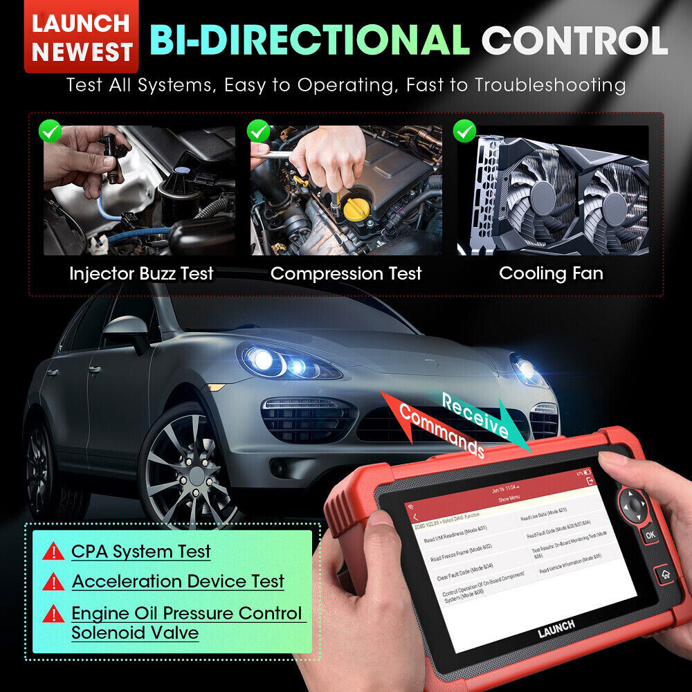 LAUNCH X431 CRP919X OBD2 Diagnostic Scanner Active Test All System ECU ...