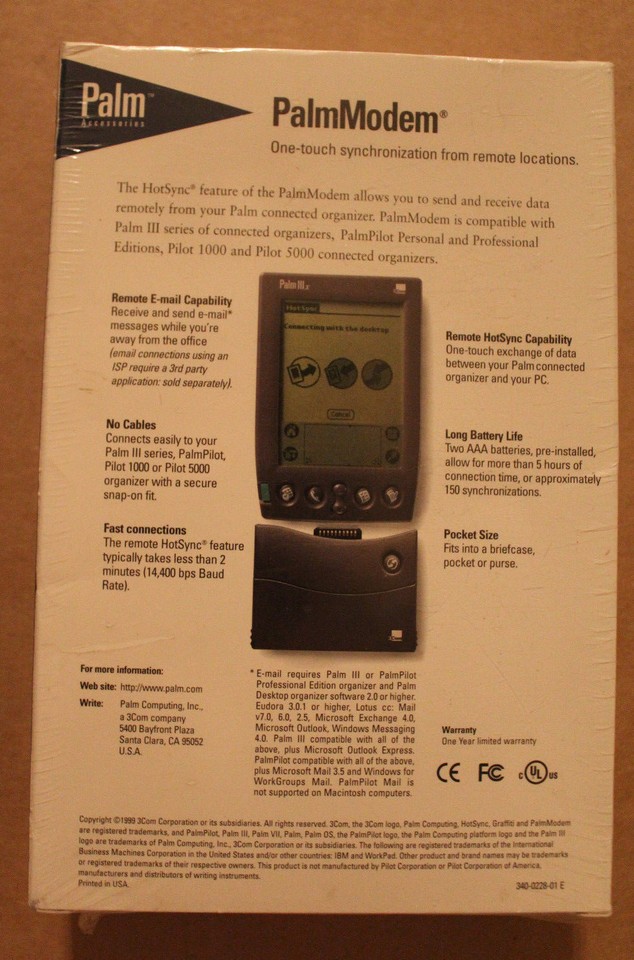 NEW Palm Modem for use w/ Palm III & VII 782494440356| eBay