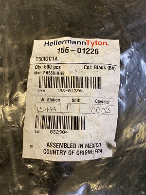 500 PACK - Hellermann Tyton Cable Tie and Edge Clip,12" Long 156-01226 ...