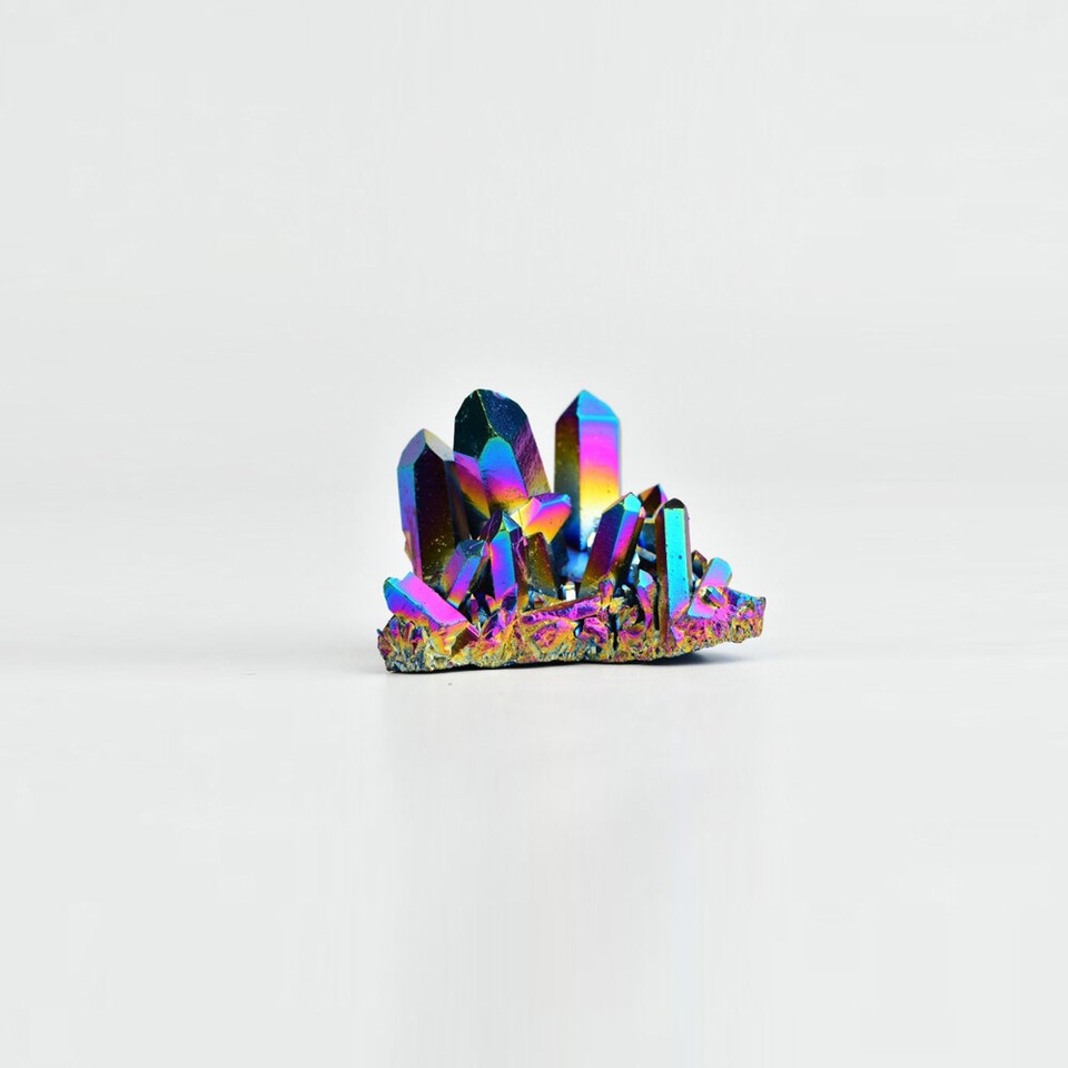 Natural Quartz Crystal Rainbow Titanium Cluster Mineral Specimen ...
