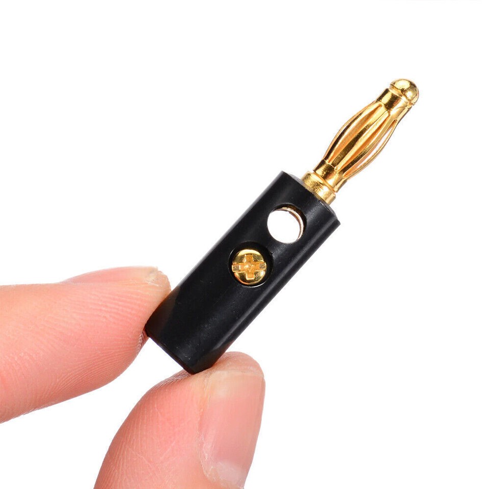 40pcs 4mm Wire Cable Screw Connector Gold Plated Banana Plugs Audio ...