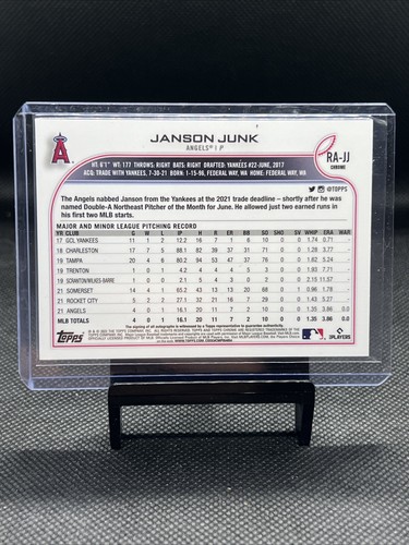 2022 Topps Chrome - Rookie Autographs #RA-JJ Janson Junk (AU, RC) for ...