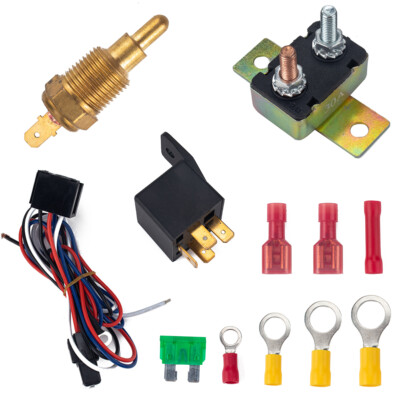 Electric Engine Fan Thermostat Temp Relay Switch Sensor Kit 175 To 185 ...